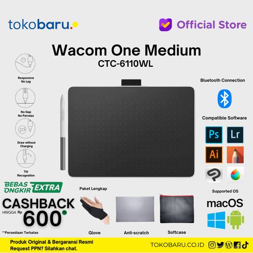 Promo Wacom One Pentablet CTC 6110WL Bluetooth Medium terbaru - Paket Standart Cicil 0% 3x ...