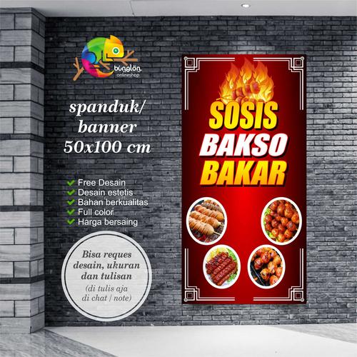 Jual Spanduk Banner 50x100 Cm Spanduk Sosis Bakar, Baso Bakar - 160x60 ...