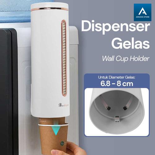 Jual rak dispenser tempat gelas plastik kertas tempel dinding cup ...