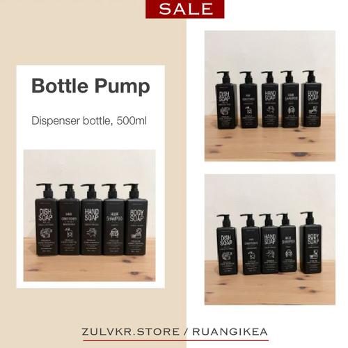 Jual [P4.1] Botol PUMP PLASTIK HItam Aesthetic Refil liquid sabun cair ...