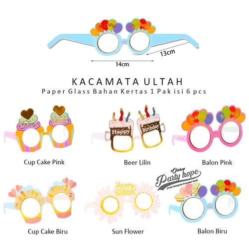 Jual Kacamata HBD Kertas / Kacamata Kertas / Kacamata Ulang Tahun HBD ...