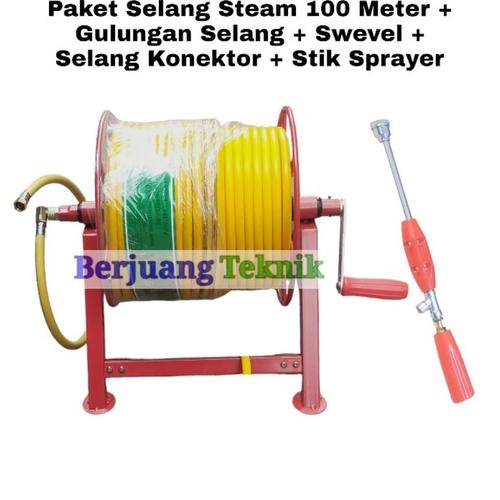 Jual Selang Steam, Selang Air 100 Meter Komplit Gulungan Selang - Kota ...