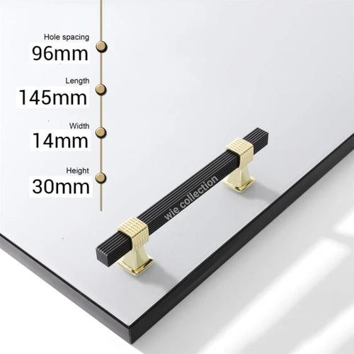 Jual HANDLE LEMARI BLACK CLASSIC LIST GOLD 96MM / TARIKAN LACI HITAM ...