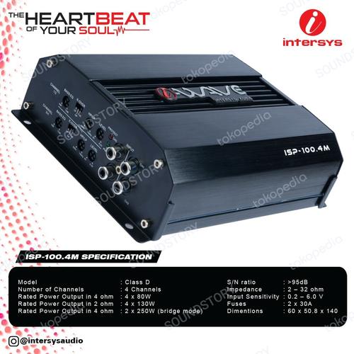 Jual Power Amplifier mobil 4 channel Intersys I Wave100.4M/ mini ...
