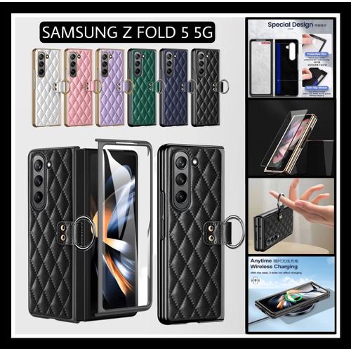 Jual Samsung Galaxy Z Fold 5 Fold5 Diamond Leather Ring Glass Case ...