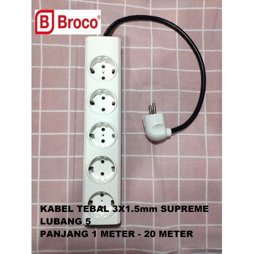 Jual Kabel Extension TEBAL 3×1.5 Colokan BROCO 5 lubang 1 - 10 meter ...