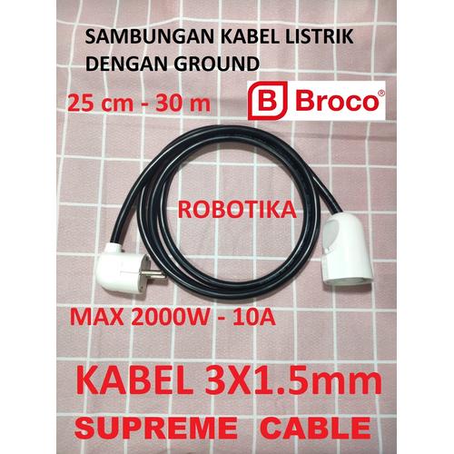 Jual KABEL EXTENSION SNI BROCO - SAMBUNGAN LISTRIK GROUND SUPREME 3X1 ...