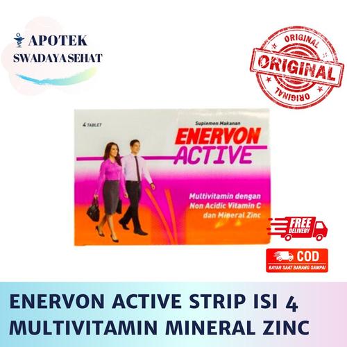 Jual ENERVON ACTIVE Strip Isi 4 Tablet - Multivitamin Mineral Zinc ...