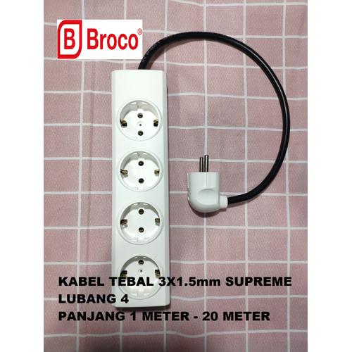 Jual Kabel Extension TEBAL 3×1.5 Colokan BROCO 4 lubang 1 - 10 meter ...