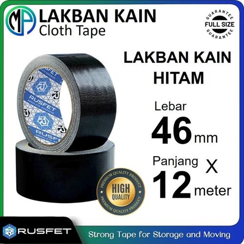 Jual Lakban Isolasi Kain / Cloth Tape Hitam 46 mm x 12 meter Rusfet ...