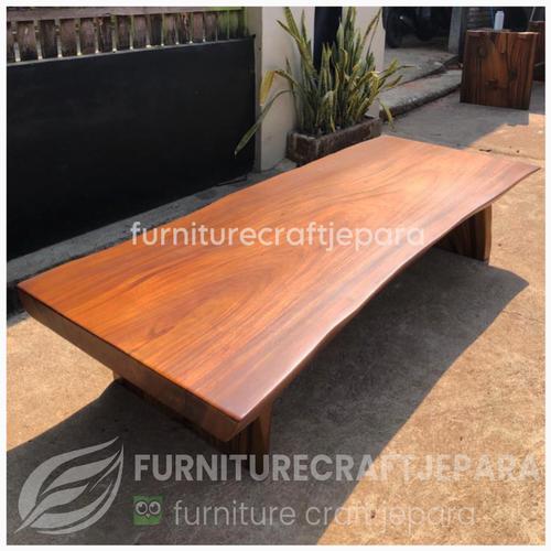 Jual MEJA TAMU KAYU SOLID TREMBESI 2 METER / MEJA LESEHAN 200 X 85 X 40 ...
