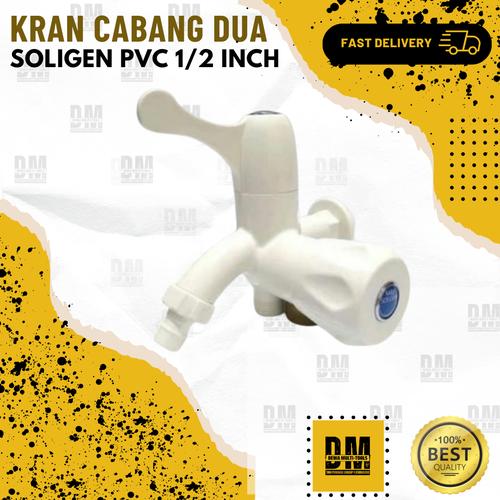 Jual Kran Air Tembok Taman Selang 2 Cabang PVC SOLIGEN Putih 1/2" S13 ...