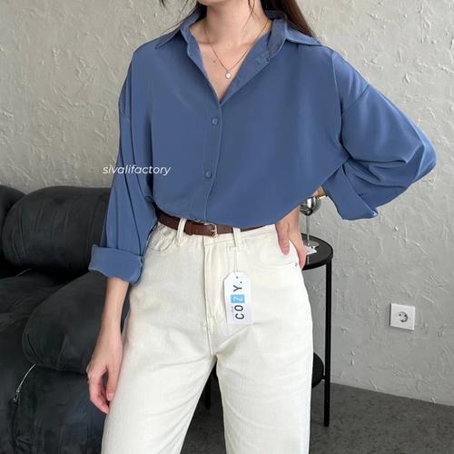 Promo COZY Le Bureau Shirt - Oversized Loose Shirt Office - Kemeja ...
