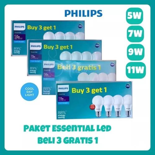 Jual Lampu Philips Led Blub Pack Isi 4 Beli 3 Gratis 1 5w 7w 9w 11w ...