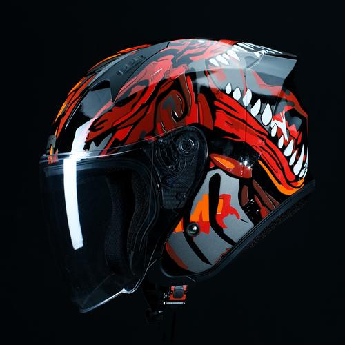 Jual Helm MSR Razer Dragon Half Face Single Visor Standar SNI - Hitam ...