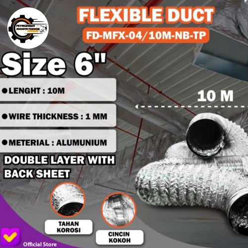 Jual SELANG ALUMINIUM FLEXSIBEL DUCTING 6 inch 10 Meter. PIPA COOKER ...