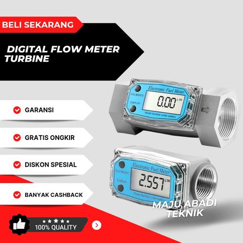 Jual Digital Flow meter Turbine 1.5 inch Flow meter Air/Solar/Minyak 1 ...