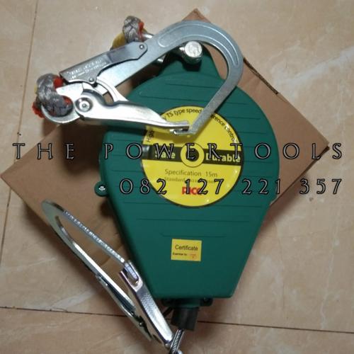 Jual fall arrester 5M 10M 15M 20M retrectable safety wire rope hook ...