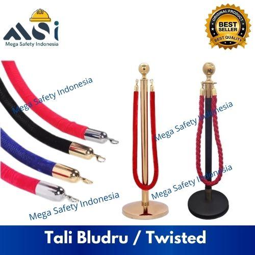 Jual Tali Pembatas Tiang Antrian Gold Bludru / Twisted - Bludru Merah ...