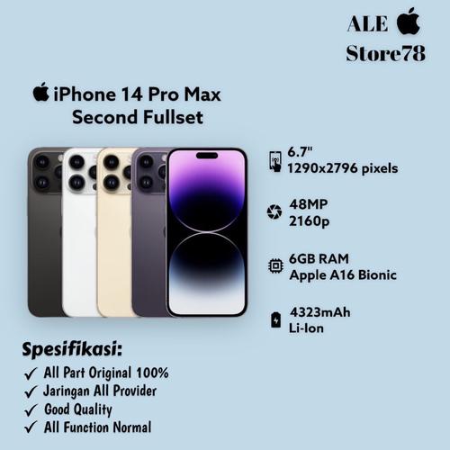 Jual iPhone 14 Pro Max 128GB 256GB 512GB 1TB Second Original Mulus ...