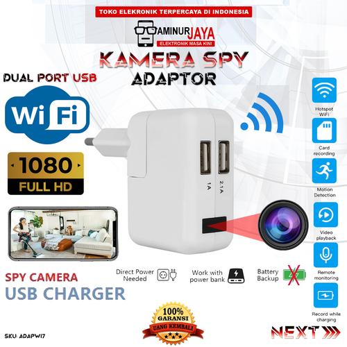 Promo Adaptor Camera Wifi Dual USB Port Charger Hidden Kamera CCTV Mini ...