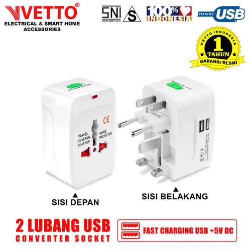 Promo VETTO V8992 / 2xUSB Universal Travel Adaptor - Kota Tangerang ...