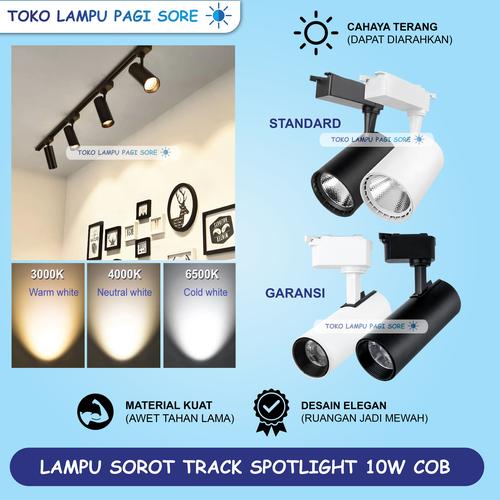 Jual Lampu LED 10 Watt 10W COB Sorot Rel Track Light Spotlight Rell ...