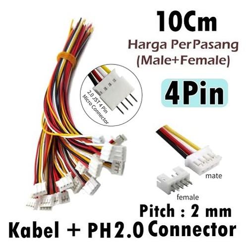 Jual 1 Sets Cable Connector Micro JST PH 2.0 4 Pin 4 Jalur Plug Kabel ...