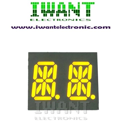 Jual 16Segment 0.5inch Common Cathode Dual Digit (Yellow) 16 SEGMENT ...