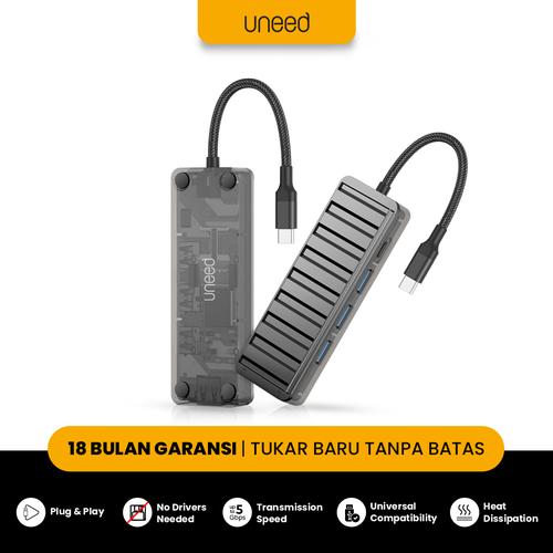 Promo UNEED Glaze USB Hub 4 Port USB A 3.0 & Type C Support 2TB ...