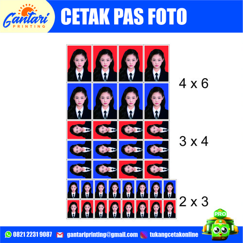 Jual CETAK PAKET PAS FOTO 4x6~3x4~2x3 ANTI LUNTUR, GANTI BACKGROUND ...