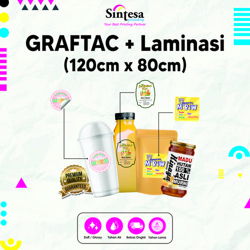 Jual Print Sticker Vynil Graftac Meteran - 120cm x 84cm - Laminasi ...
