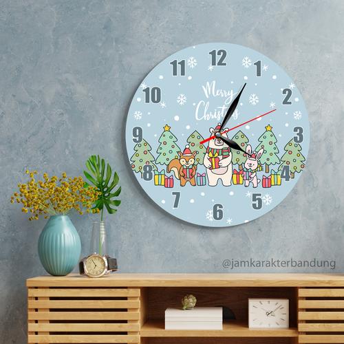 Jual Jam Dinding Souvenir Natal Hadiah Jam Kayu Tahun Baru MER-09 - MER ...
