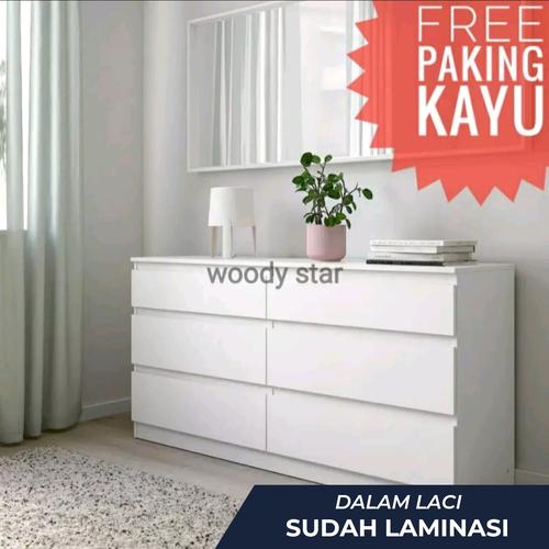 Jual NK38 Meja drawer 6 laci meja nakas minimalis meja kosmetik ...