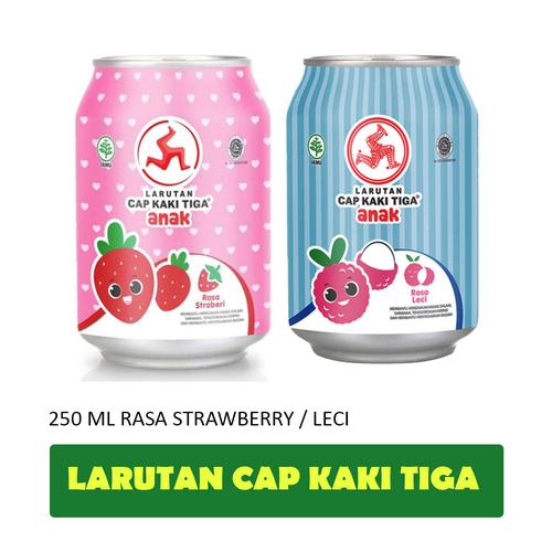 Promo Larutan Cap Kaki Tiga Anak Strawberry / Leci 250 ml / Larutan Penyegar - STRAWBERY 250ML ...