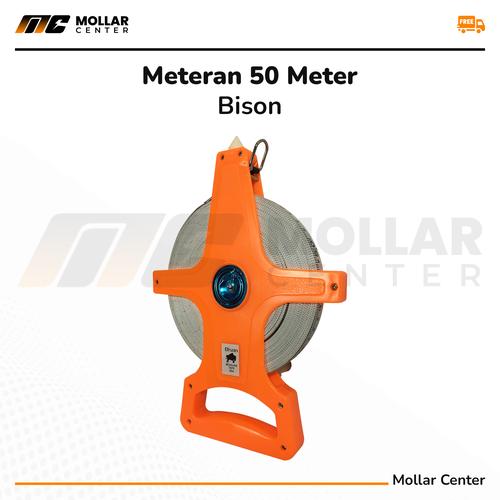 Promo BISON Meteran Tanah 50 Meter Roll Meter T Alat Ukur Jalan Gulung ...