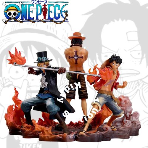 Jual Figure One Piece Portgas D Ace DXF Brotherhood Luffy Sabo 2 set ...