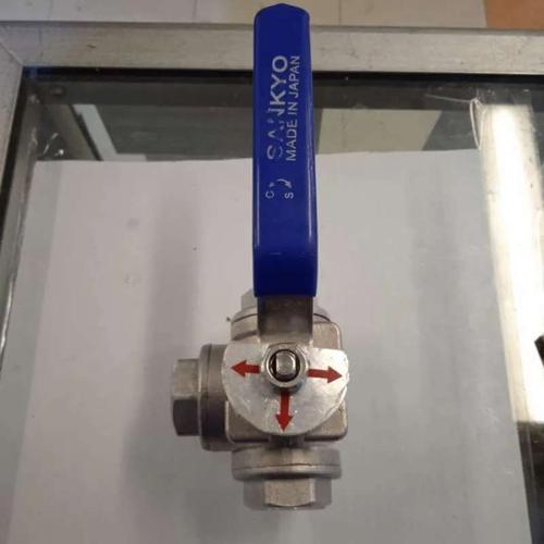 Jual ball valve 3 way sankyo ss 316 drat 1/2" inch / DN 15 - Jakarta ...