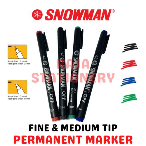 Promo Snowman Permanent Marker OPF OPM / Spidol Permanen Snowman Fine ...