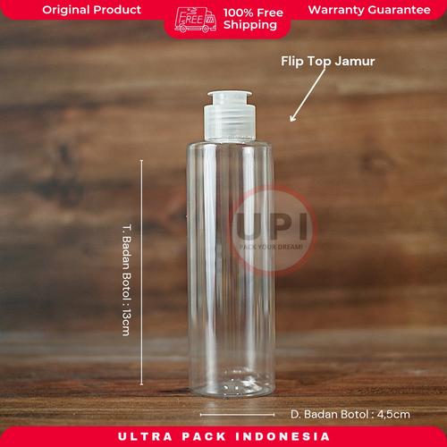 Jual BOTOL PET RF 200ML CLEAR & FLIP TOP JAMUR - Hitam - Kota Tangerang ...