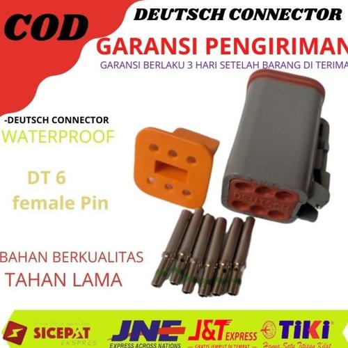 Jual deutsch connector 6 female konektor 6 pin sambungan kabel betina ...