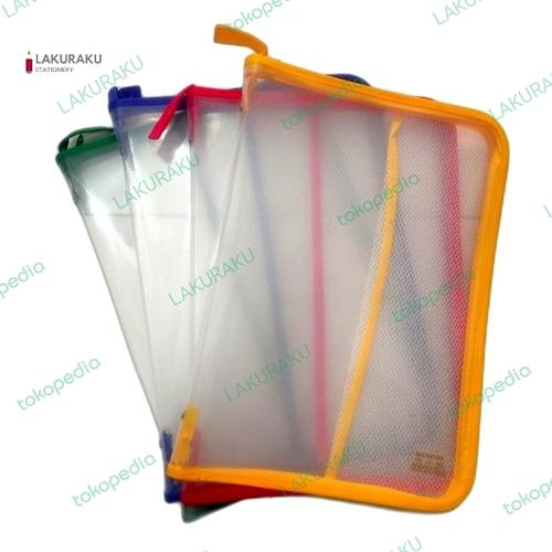 Jual MAP SLETING JALA FOLIO ZIPPER JARING PLASTIK TAS RESLETING F4 ...
