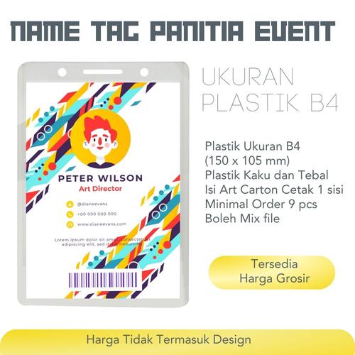 Jual CETAK NAME TAG PANITIA EVENT PLASTIK NAME TAG UKURAN B4 - Kab ...