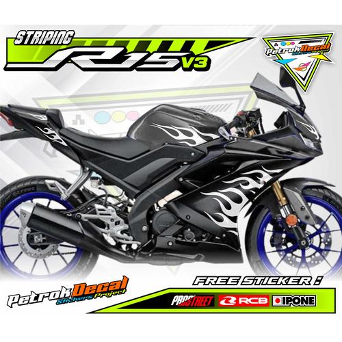 Jual STRIPING VARIASI YAMAHA R15 V3 DESAIN API / STICKER LIST YAMAHA ...