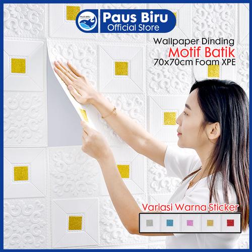 Promo Wallpaper 3D Foam Batik Sticker Warna Tempel Dinding XPE 70 x 70 ...