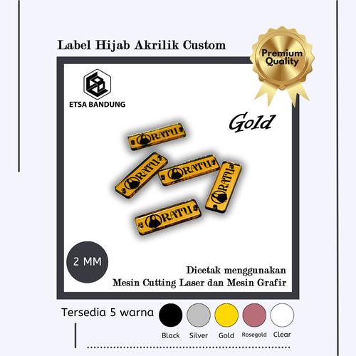 Jual Label akrilik hijab / Label hijab custom / Label hijab gold ...