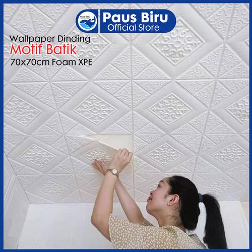Promo Wallpaper Dinding 3D Motif Batik 70x70cm Sticker Tembok Foam ...