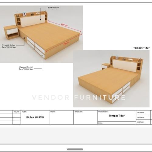 Jual CUSTOM | Dipan Tempat Tidur HPL With Drawer Storage Interior ...