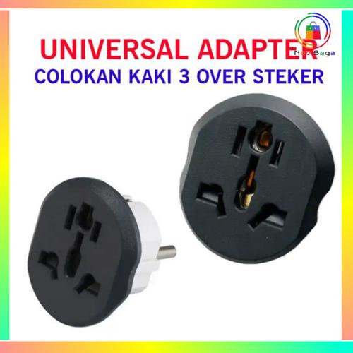 Jual Over Steker Universal / Colokan Kaki 3 Sambungan Adapter 16A -250V ...