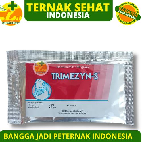 Jual TRIMEZYN S 50 GRAM Obat Korisa Coli Kolera Pulorum CRD Unggas Ayam ...